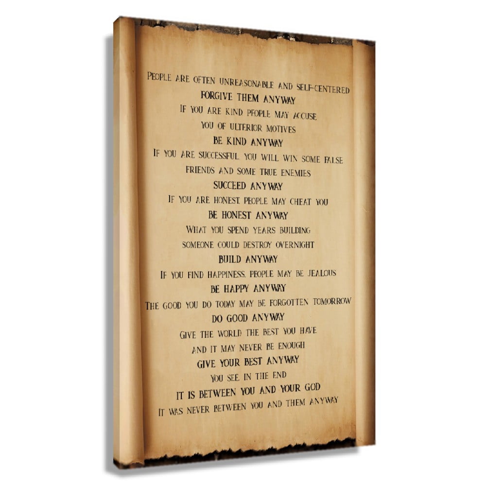 Do It Anyway Mother Theresa Poem Wall Art Prints Poster Pictures ...