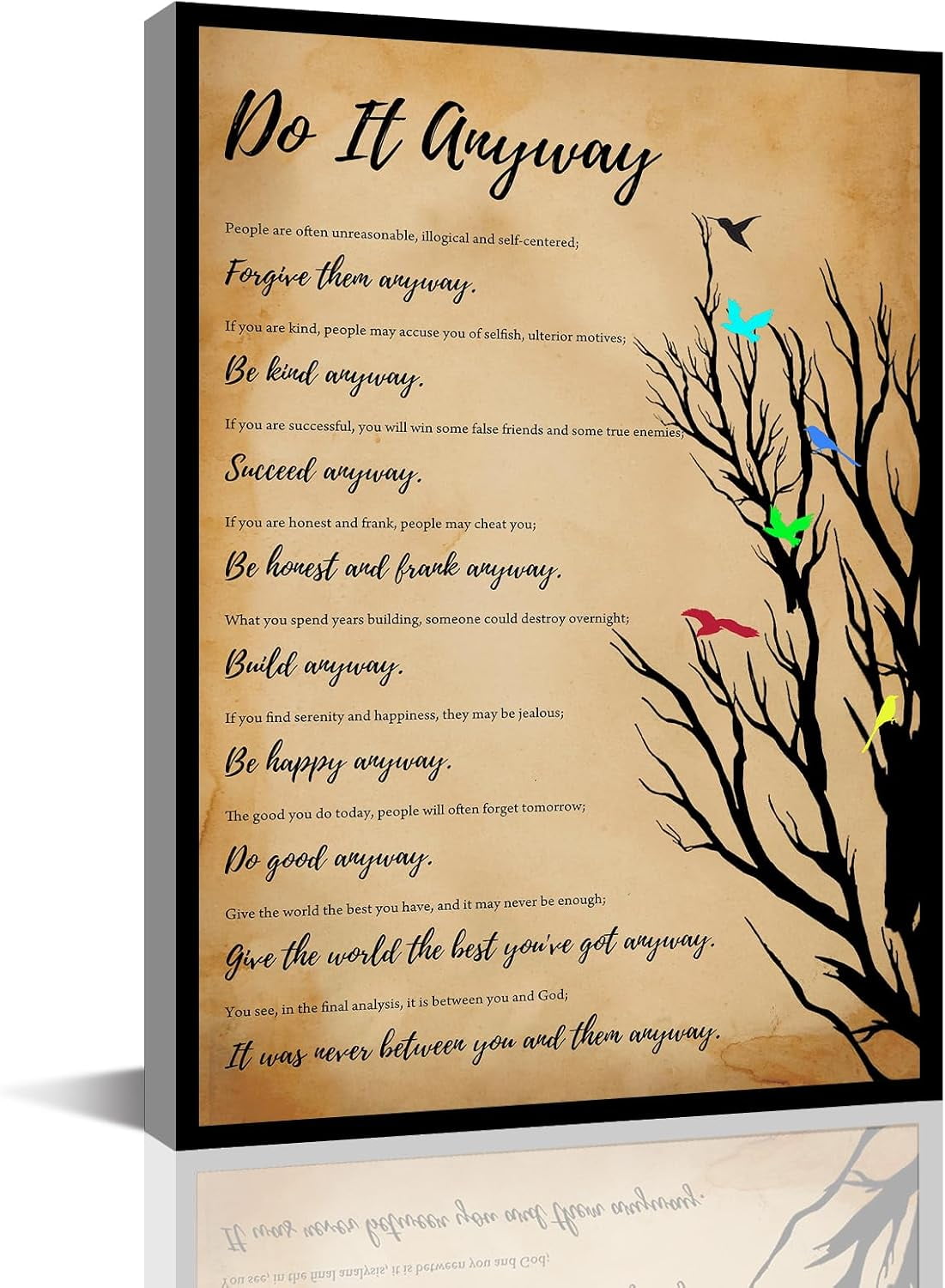 Do It Anyway Quotes wall art Motivational Poster，Graduation Gifts ...