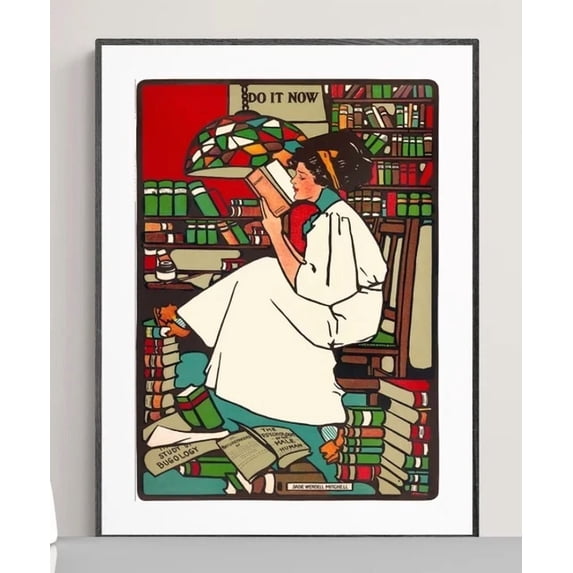 Do It Now Reading Book By Sadie Wendell Mitchell Vintage Print ...