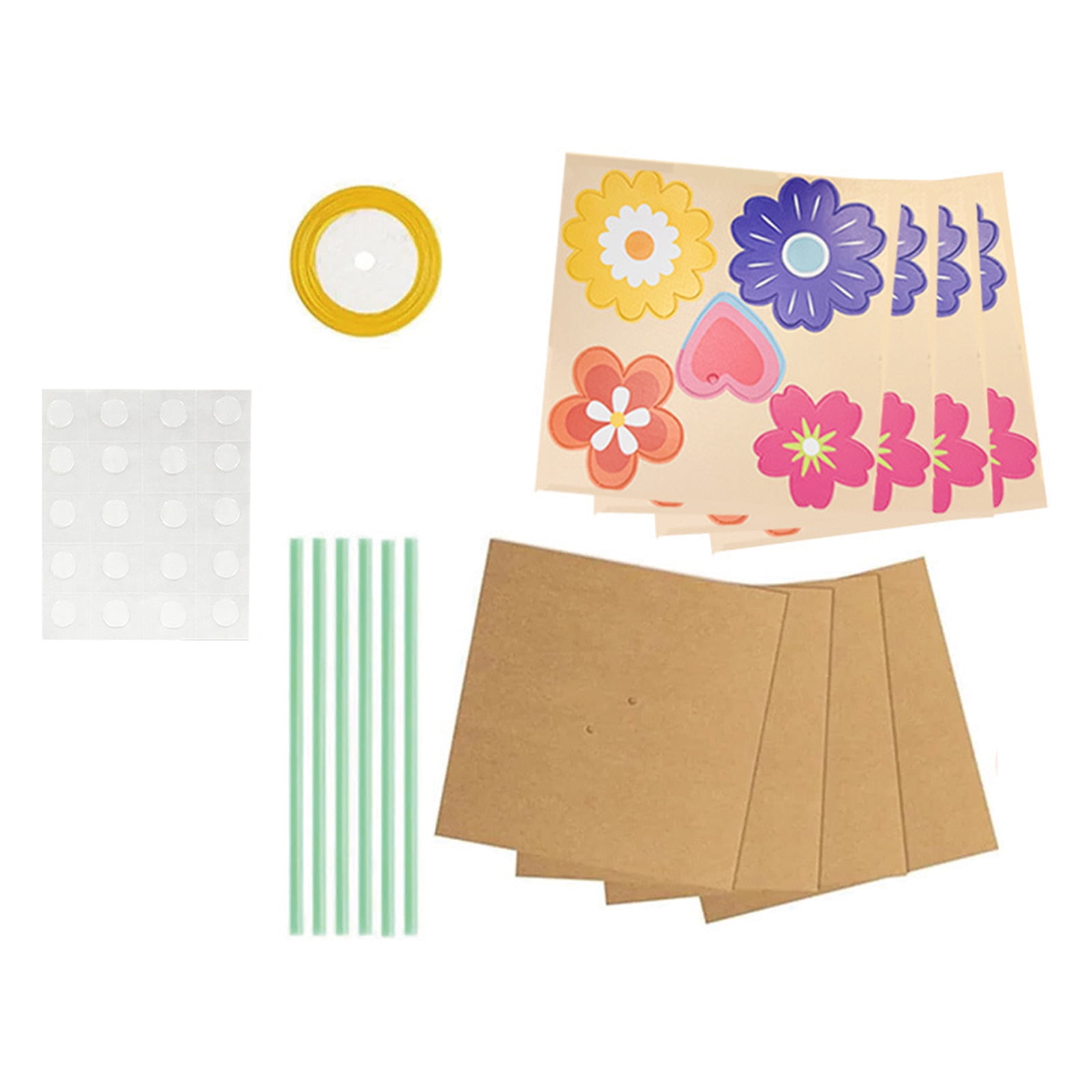 Do It Yourself Flower Greeting Cards Craft Set With Assorted Materials ...