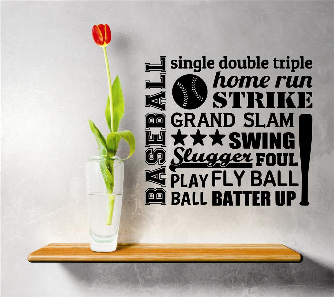Do It Yourself Wall Decal Sticker Baseball Quote Home Run Strike Grand ...