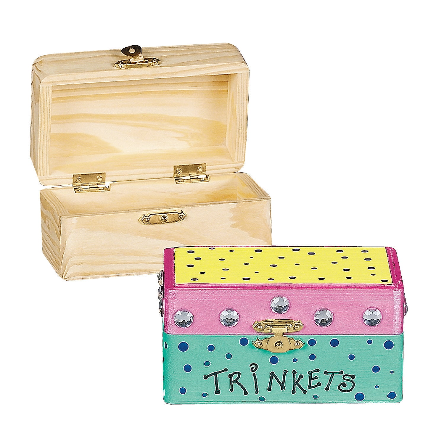 Do It Yourself Wood Hinged Boxes - Craft Kits - 12 Pieces - Walmart.com
