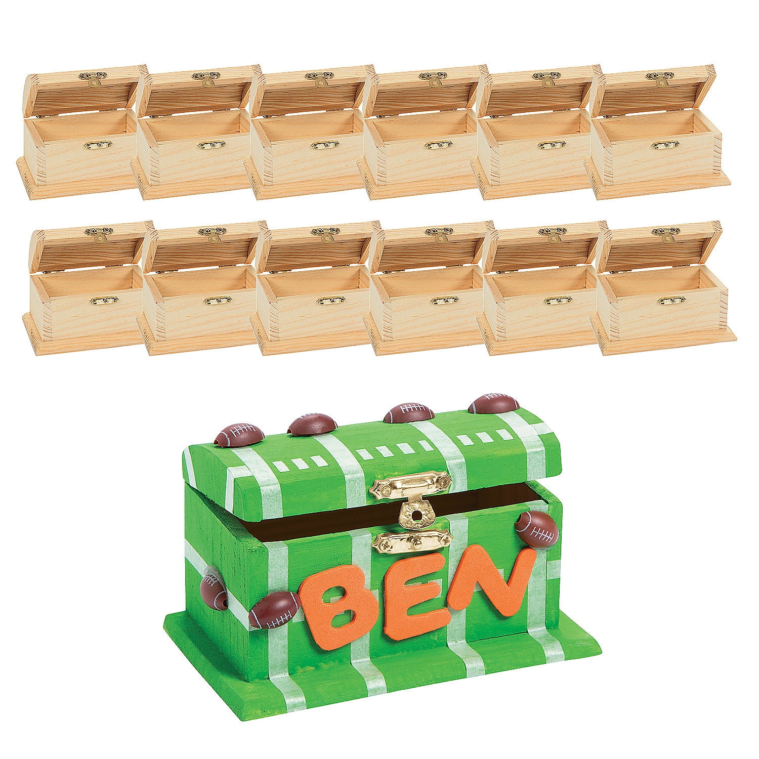 Do It Yourself Wood Treasure Boxes - Craft Kits - 12 Pieces - Walmart.com