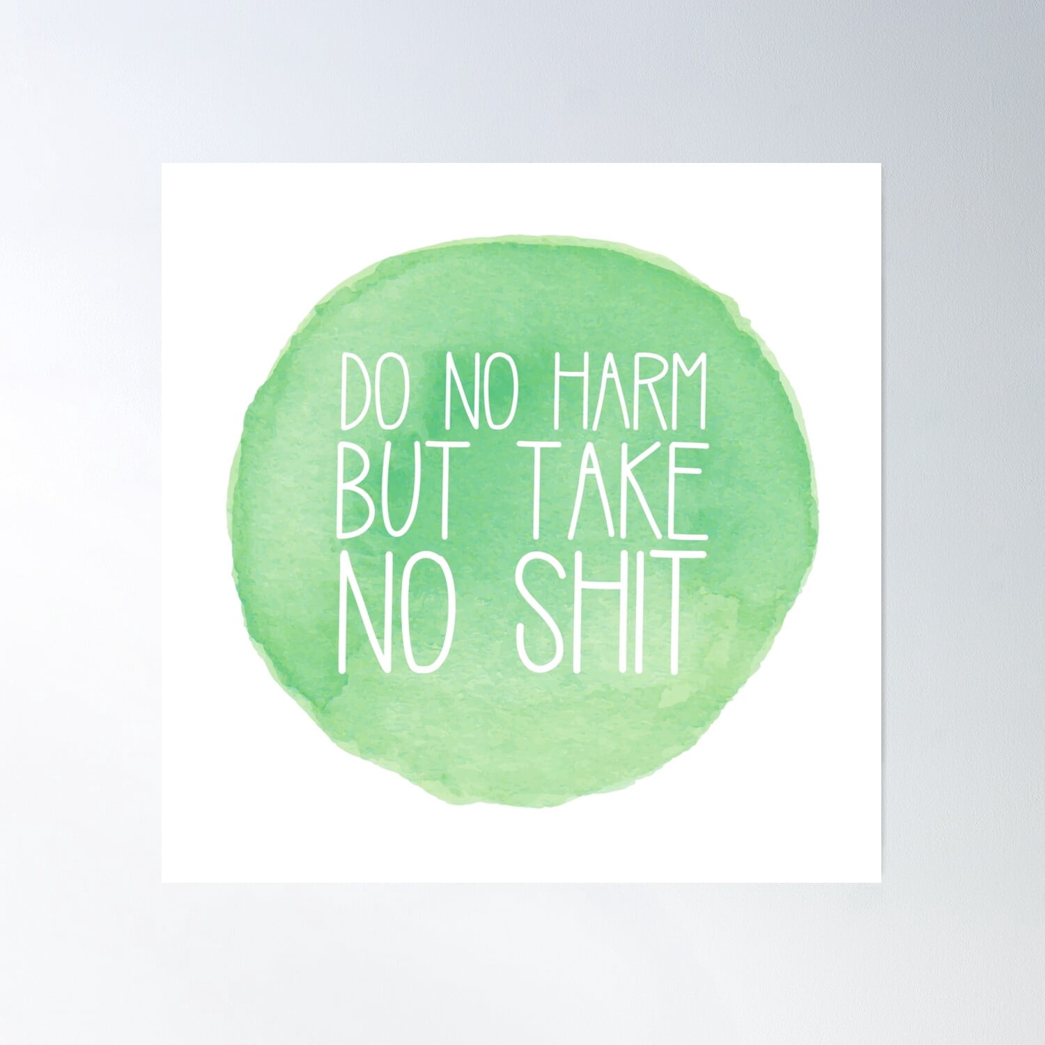 Do No Harm Green Watercolor Circle Poster Wall Art, Modern Wall Decor ...