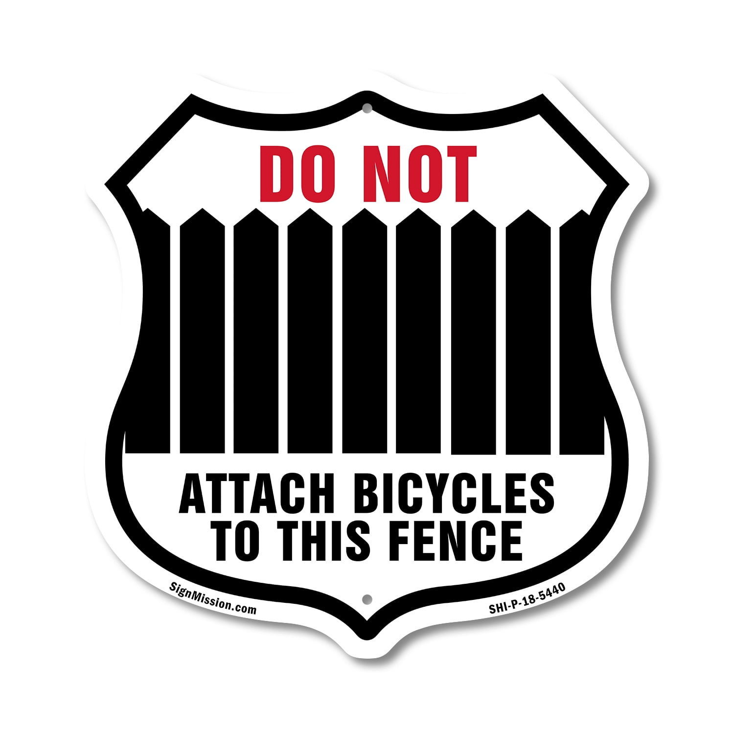 Do Not Attach Bicycles To This Fence (2 Pack) 12 inch X 12 inch Shield ...