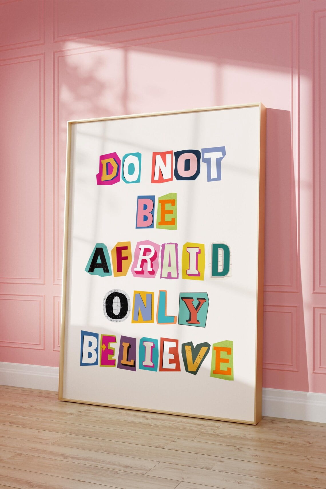 Do Not Be Afraid Only Believe Trendy Christian Wall Art Cut Out Letter ...