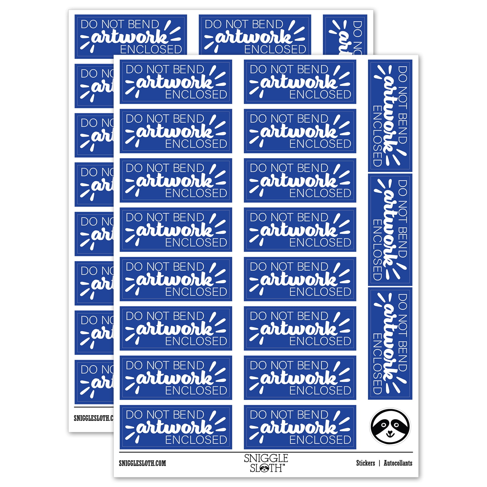 Do Not Bend Artwork Enclosed Sticker Set - Dark Blue - Matte Finish - 2 ...
