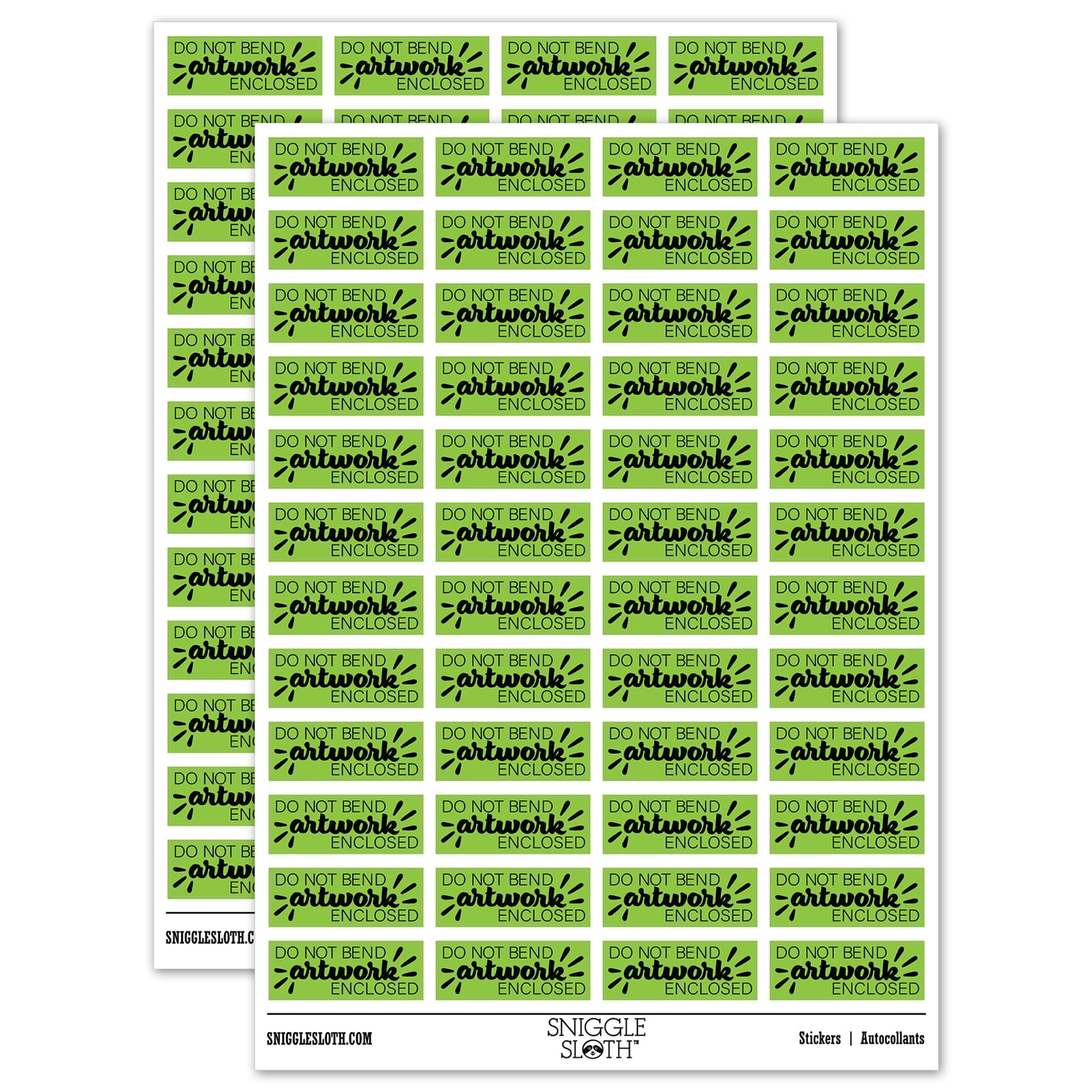 Do Not Bend Artwork Enclosed Sticker Set - Light Green - Gloss Finish ...