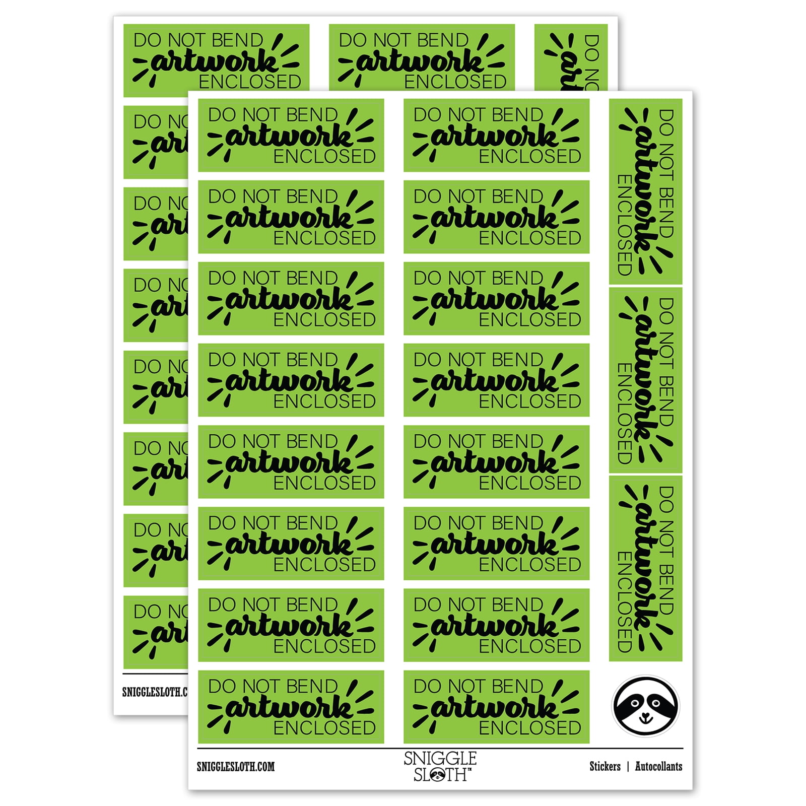 Do Not Bend Artwork Enclosed Sticker Set - Light Green - Gloss Finish ...