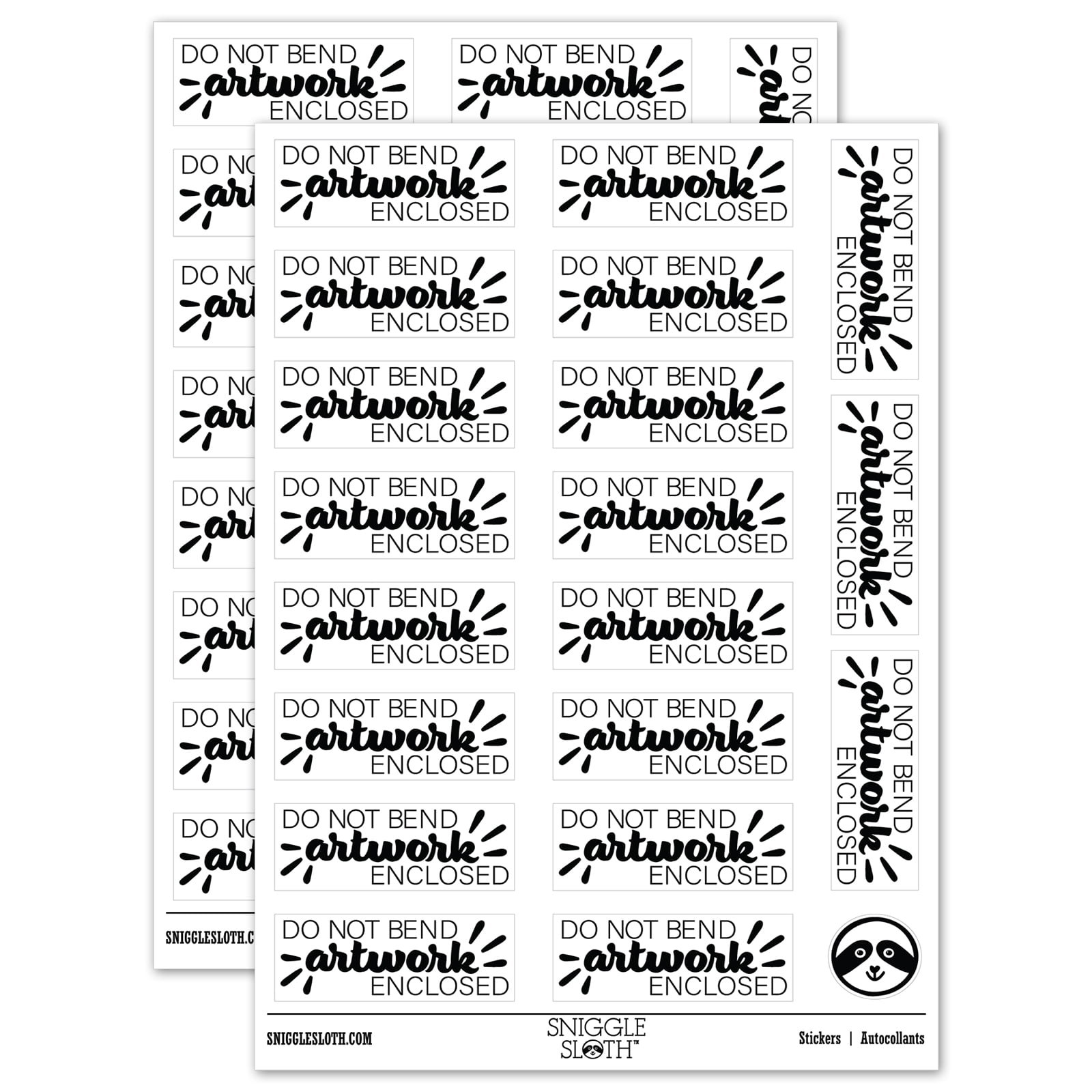 Do Not Bend Artwork Enclosed Sticker Set - White - Gloss Finish - 2.00 ...