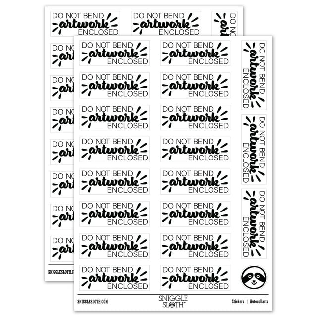 Do Not Bend Artwork Enclosed Sticker Set - White - Gloss Finish - 2.00 ...