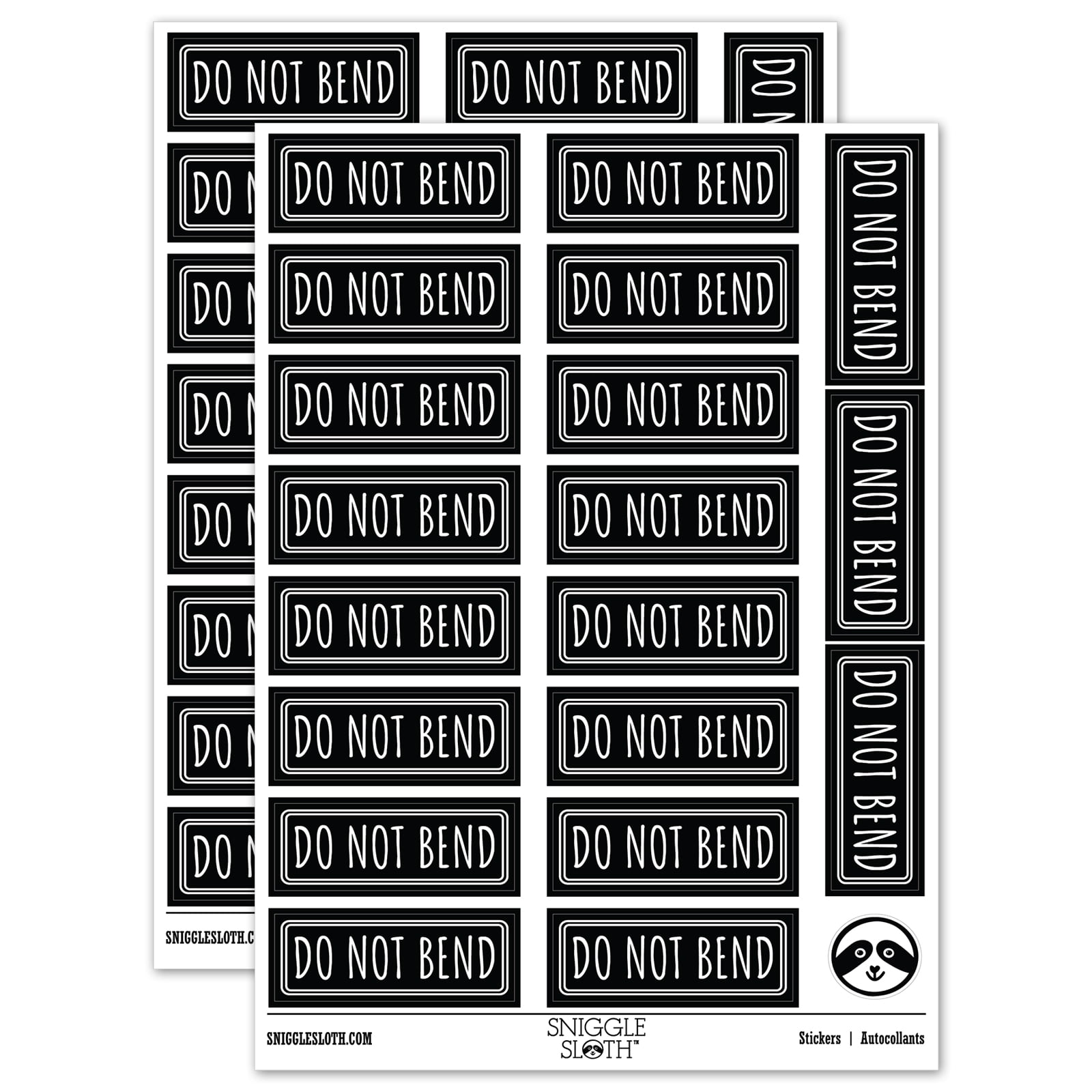 Do Not Bend Double Line Border Sticker Set - Black - Matte Finish - 2. ...