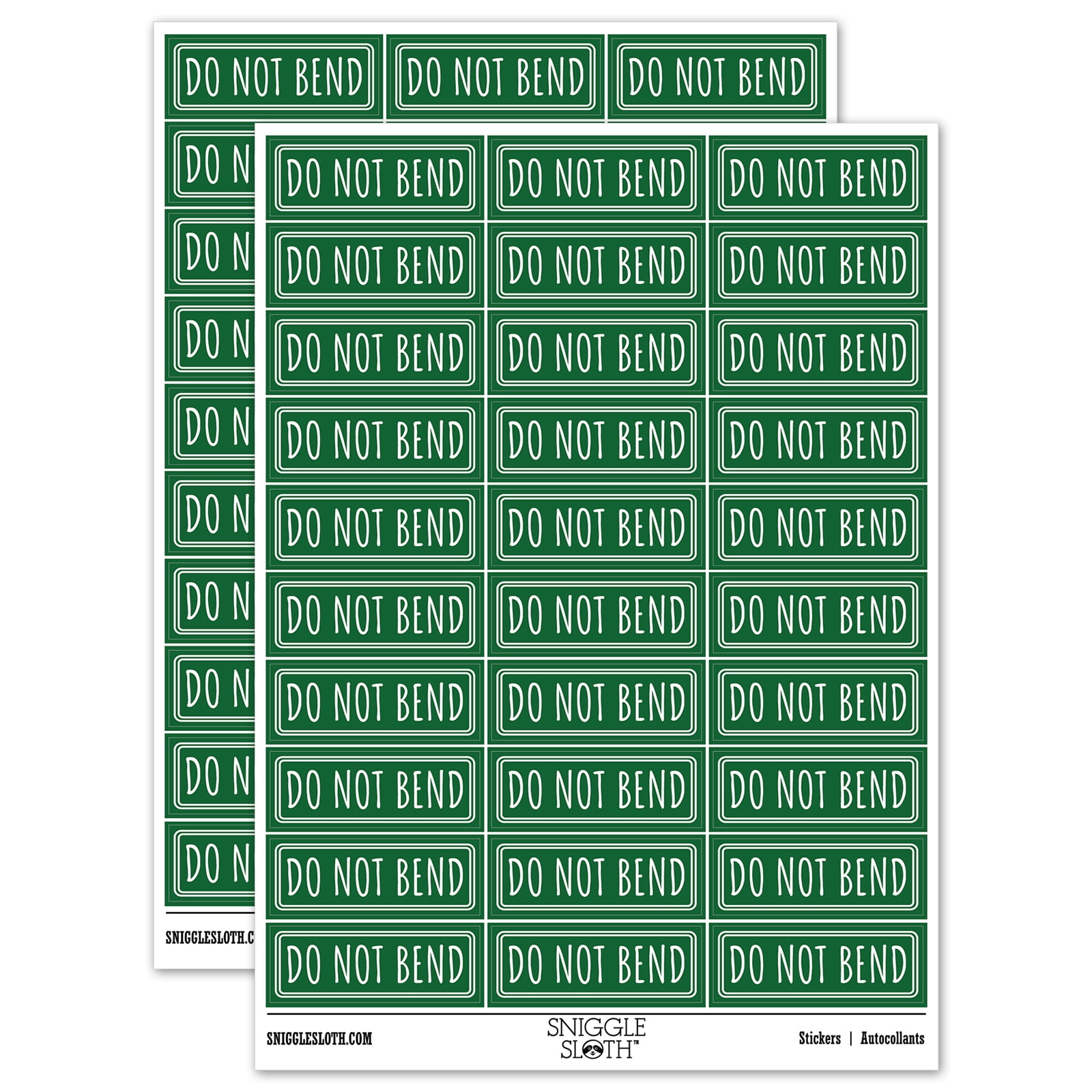 Do Not Bend Double Line Border Sticker Set - Dark Green - Gloss Finish ...