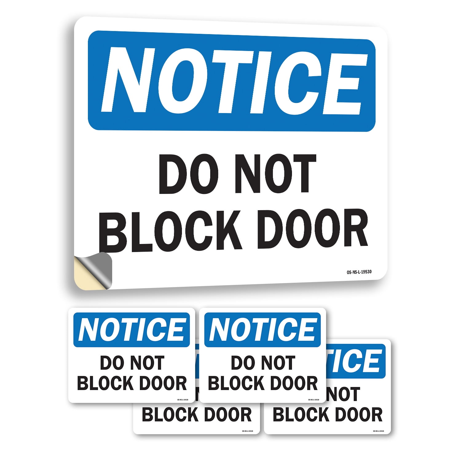 Do Not Block Door OSHA Notice Vinyl Decal Label 5 Inch x 3.5 Inch - 5 ...