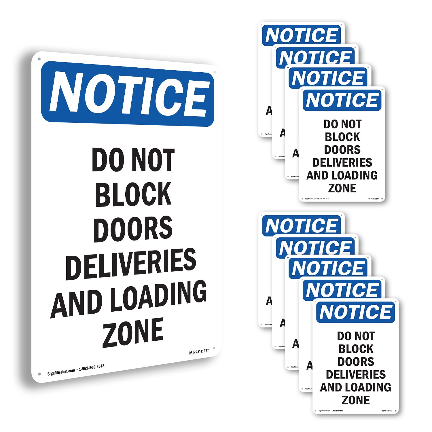Do Not Block Doors Deliveries OSHA Notice Aluminum Sign 10 Inch x 7 ...