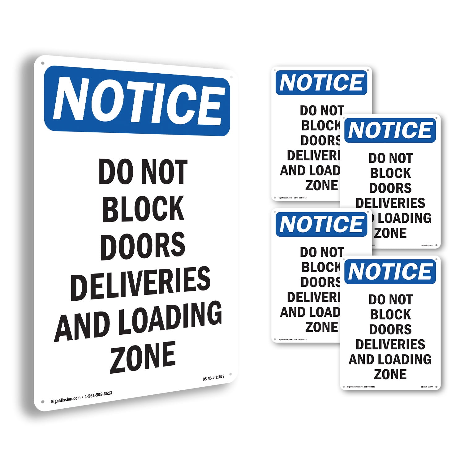Do Not Block Doors Deliveries OSHA Notice Aluminum Sign 18 Inch x 12 ...