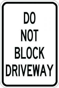 Do Not Block Driveway Parking Signs Metal Sign Tin Sign 12x16 Inch ...