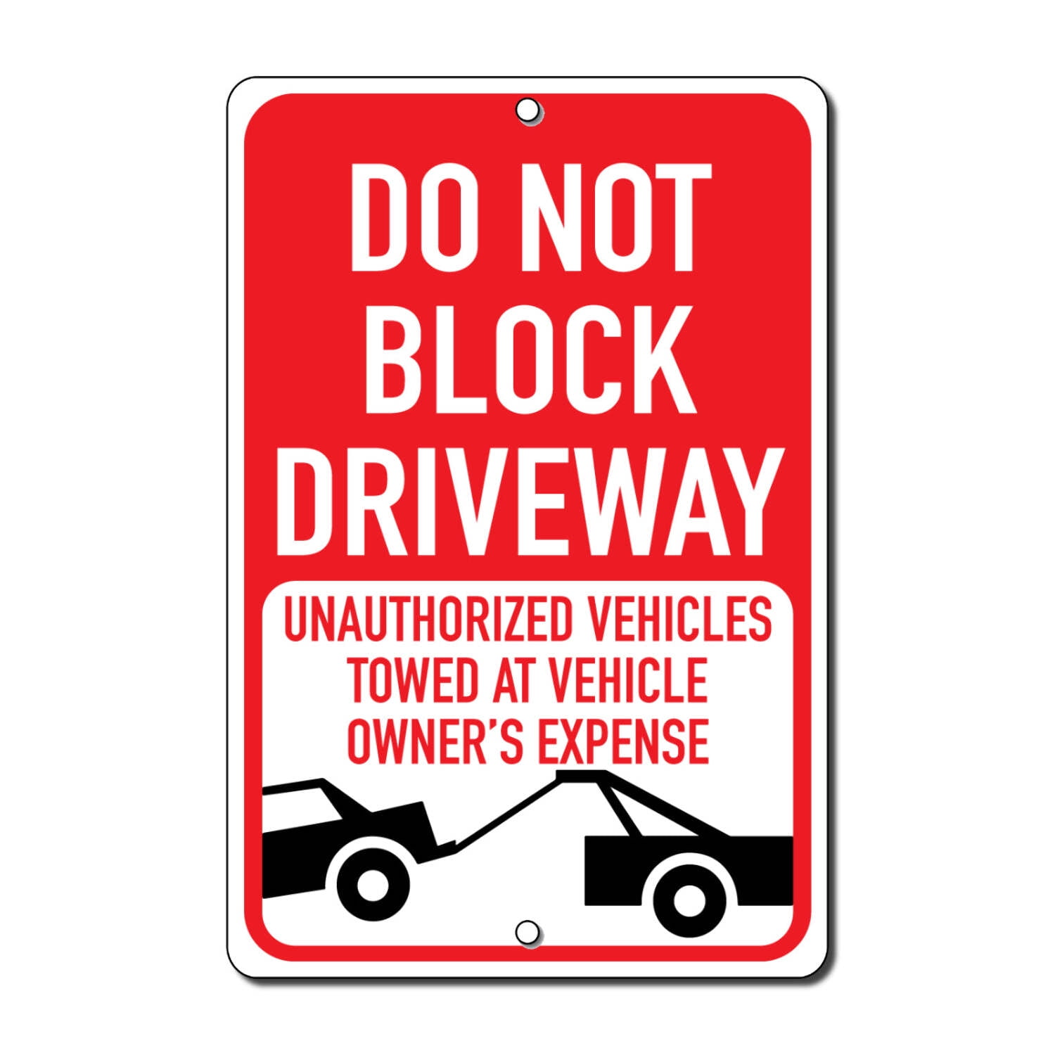 Do Not Block Driveway Sign, 12 x 18 inch, Aluminum or Plastic - Walmart.com