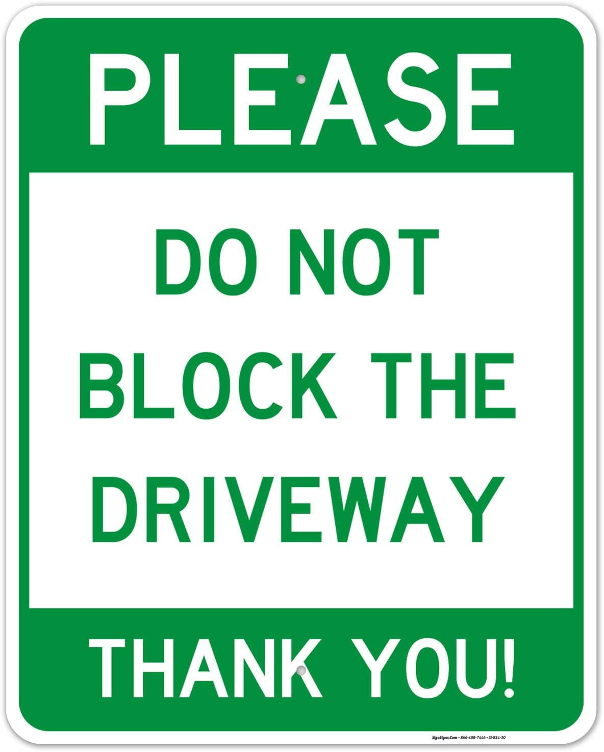 Do Not Block Driveway Sign, No Parking Sign, 24x30 Inches, Rust Free ...