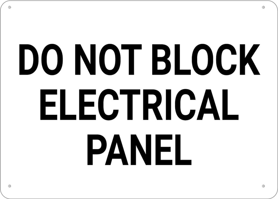 Do Not Block Electrical Panel Sign 12X8 Inches Metal Aluminum Signs ...