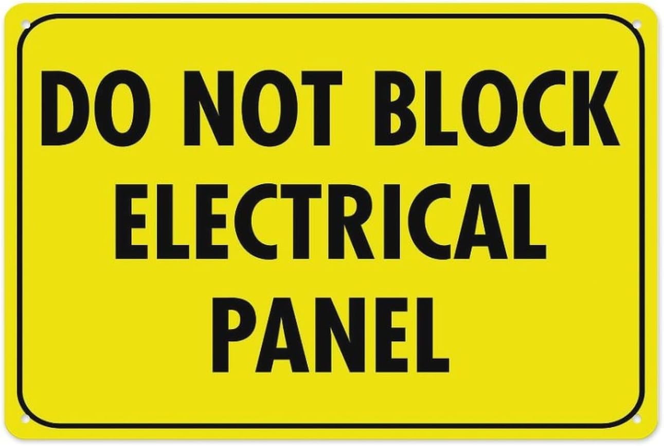 Do Not Block Electrical Panel Sign 8"x12" - Aluminum Tin Warning for ...