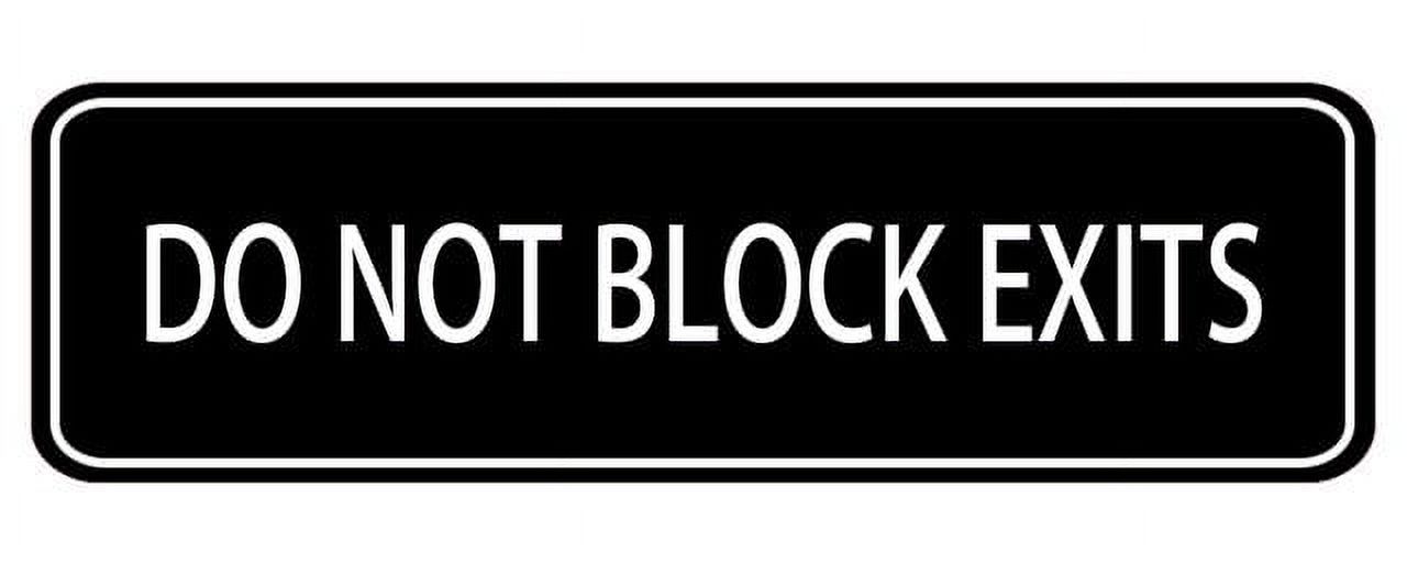 Do Not Block Exits Acrylic Sign For Office Door Wall Home And Business ...