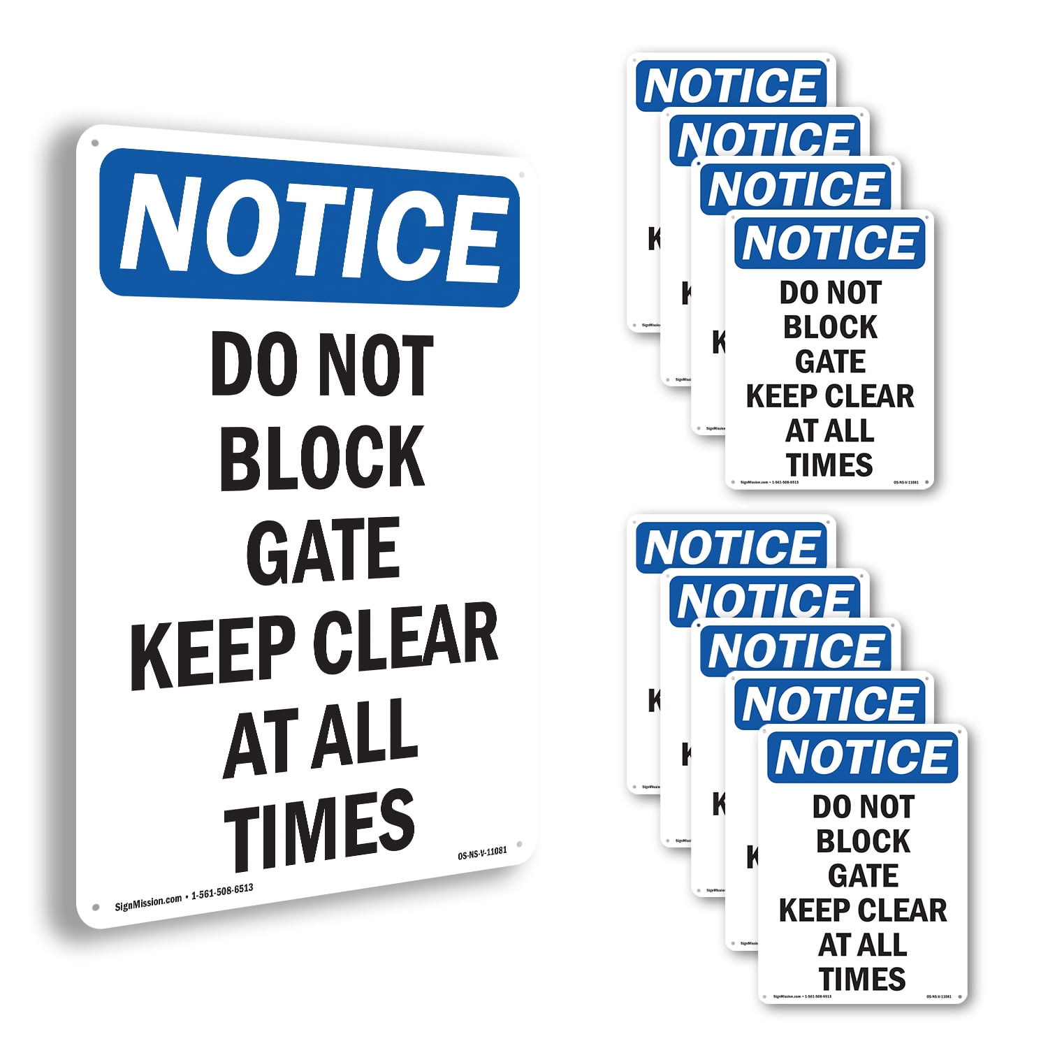 Do Not Block Gate Keep Clear At OSHA Notice Aluminum Sign 24 Inch x 18 ...