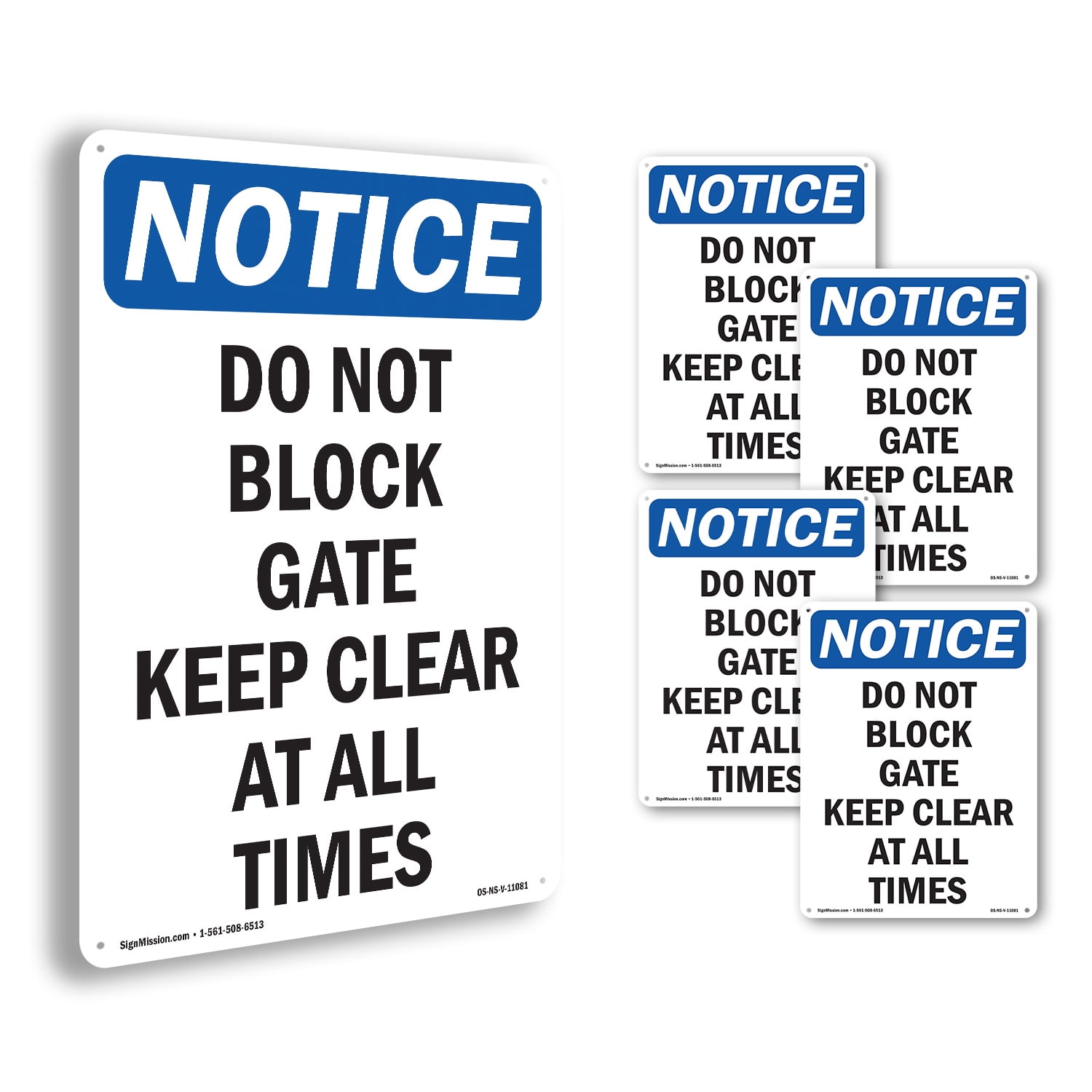 Do Not Block Gate Keep Clear At OSHA Notice Rigid Plastic Sign 10 Inch ...