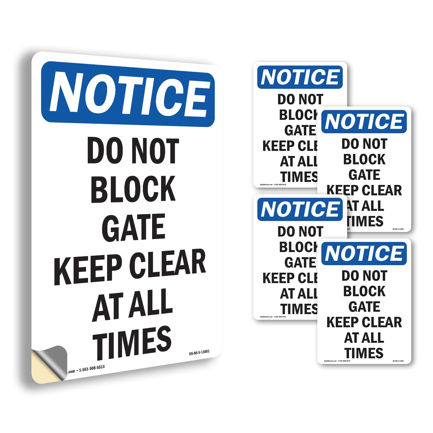 Do Not Block Gate Keep Clear At OSHA Notice Vinyl Decal Label 5 Inch x ...