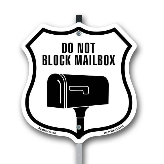 Do Not Block Mailbox 12 inch X 12 inch Shield Shaped Rust-Free Aluminum ...
