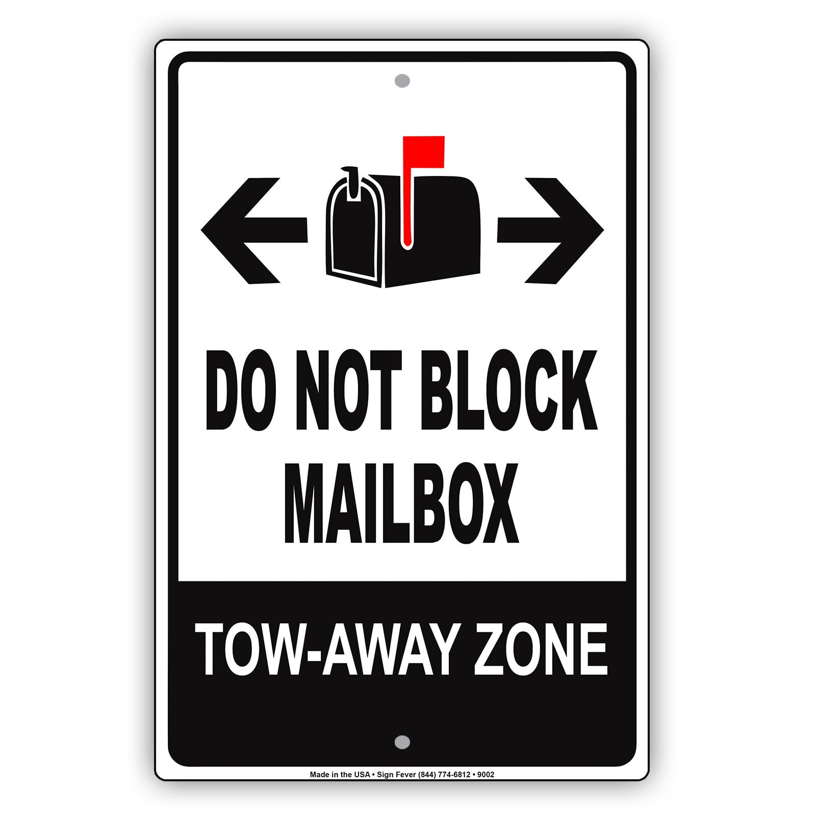 Do Not Block Mailbox Tow Away Zone Mailman Mail Aluminium Sign Parking ...