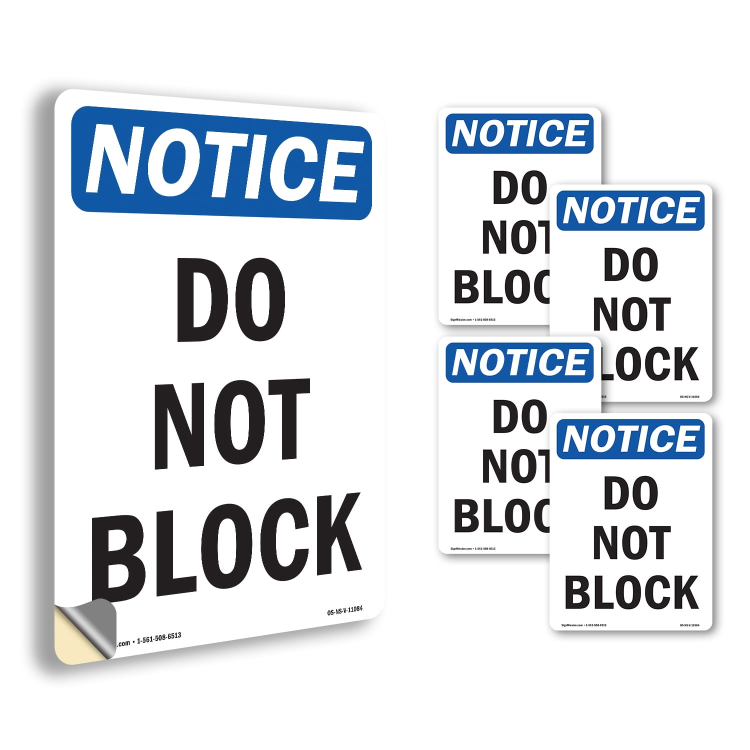 Do Not Block OSHA Notice Vinyl Decal Label 18 Inch x 12 Inch - 5 Pack ...