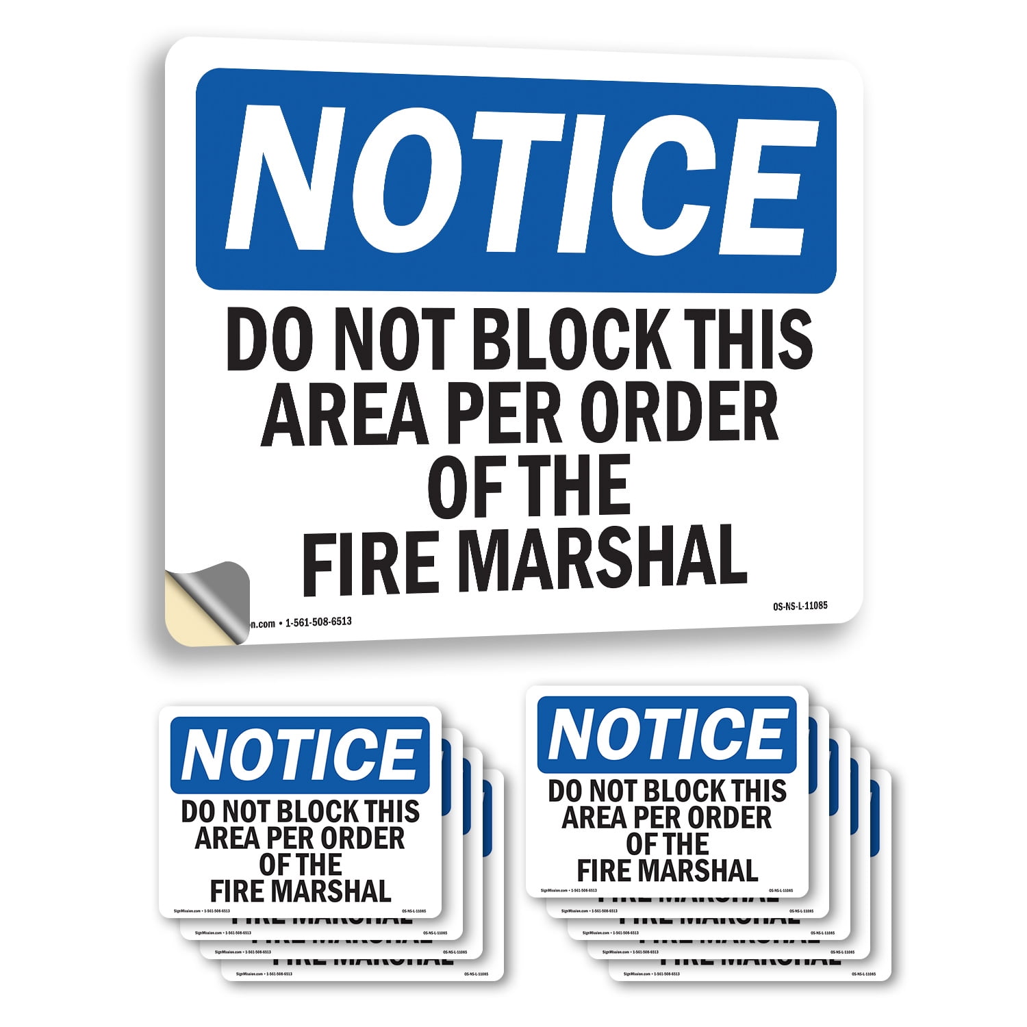 Do Not Block This Area Per Order Of The OSHA Notice Vinyl Decal Label ...