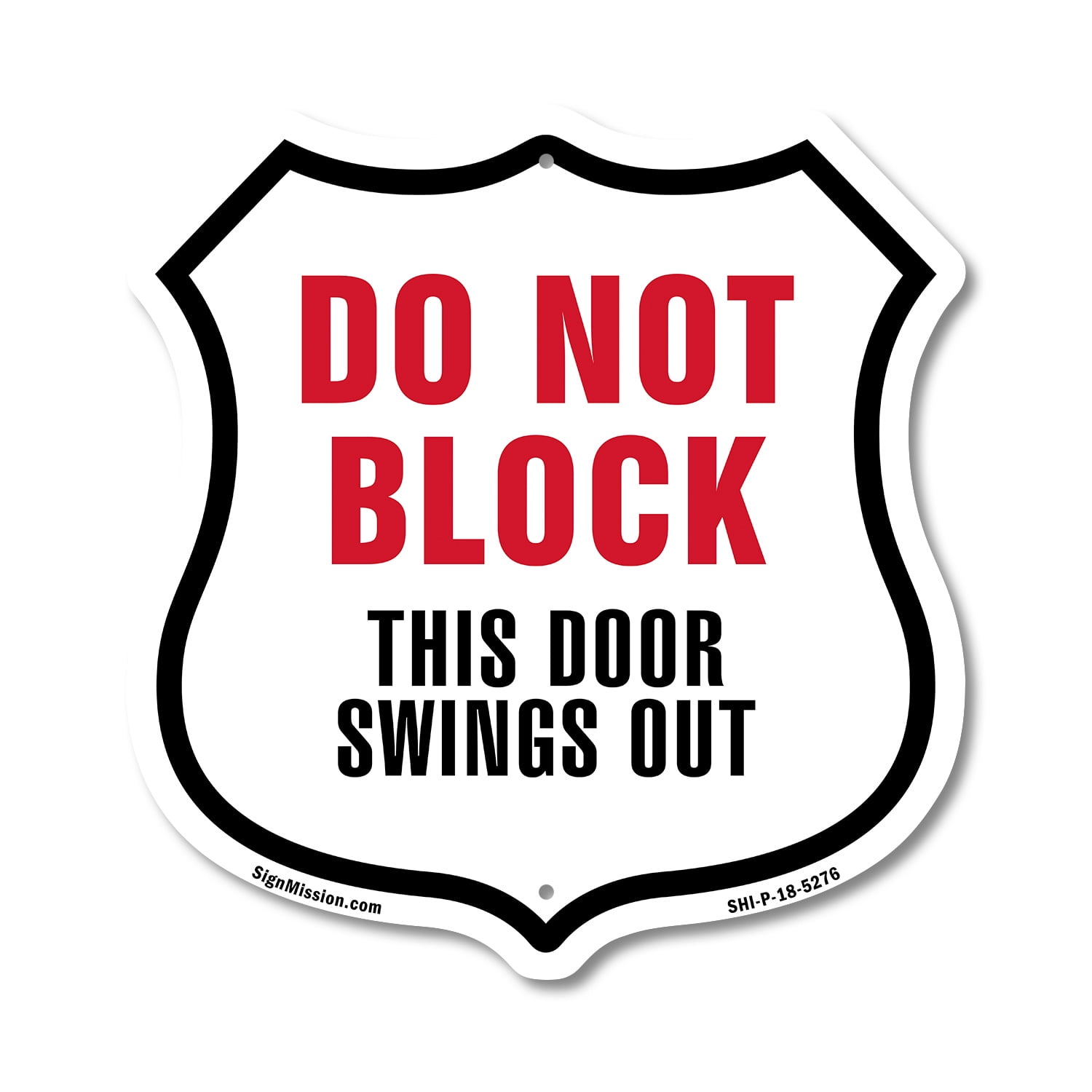 Do Not Block This Door Swings Out (2 Pack) 12 inch X 12 inch Shield ...