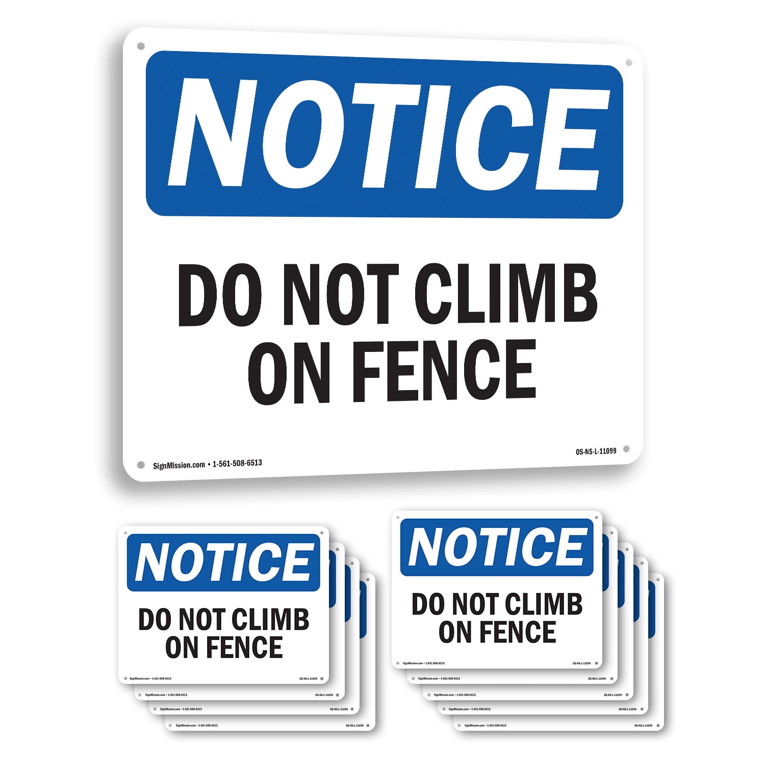 Do Not Climb On Fence OSHA Notice Rigid Plastic Sign 24 Inch x 18 Inch ...