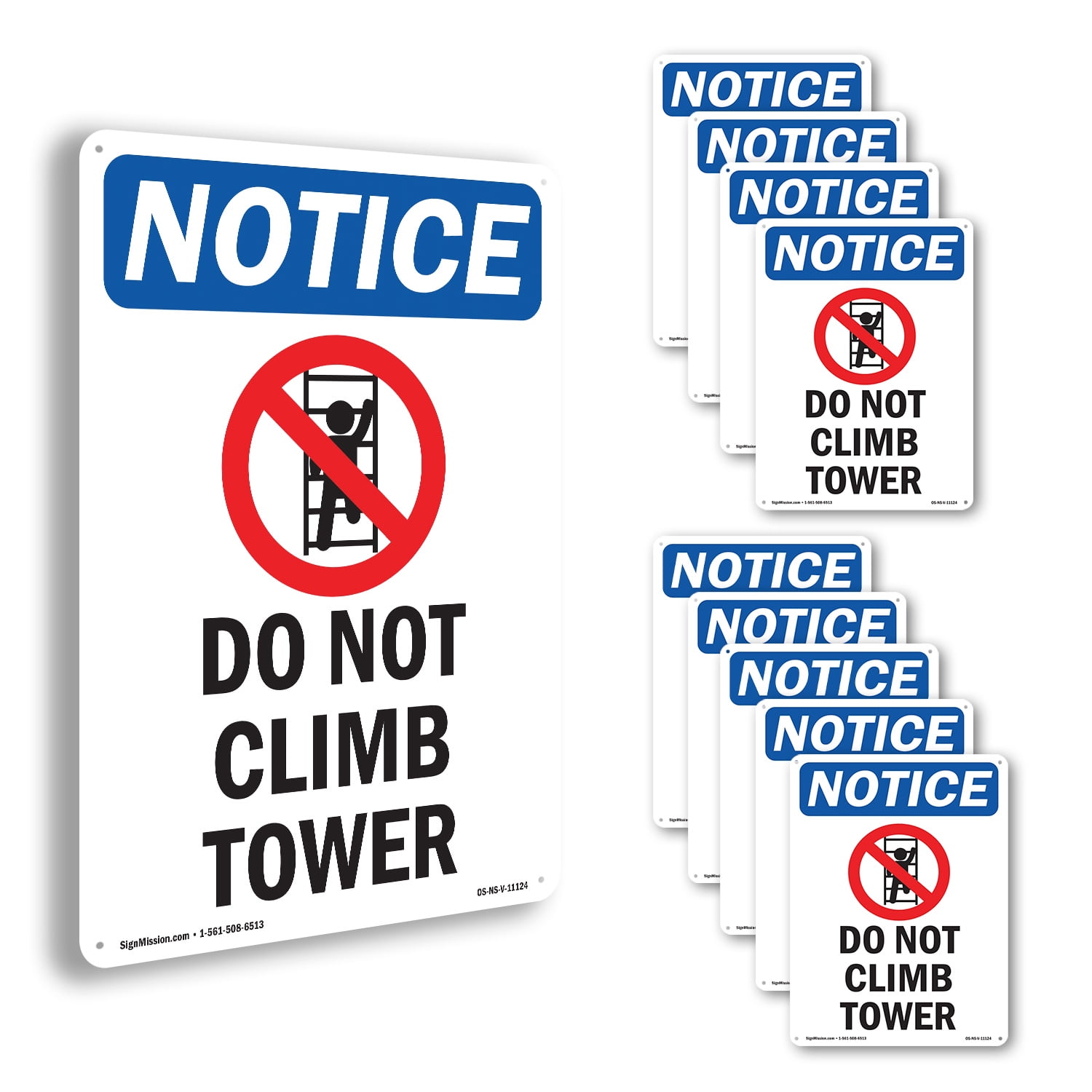 Do Not Climb Tower OSHA Notice Aluminum Sign 14 Inch x 10 Inch - 10 ...