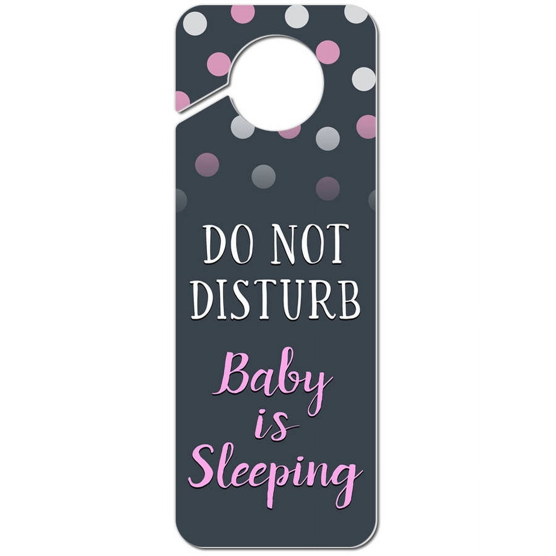 Do Not Disturb Baby is Sleeping Pink Plastic Door Knob Hanger Sign ...