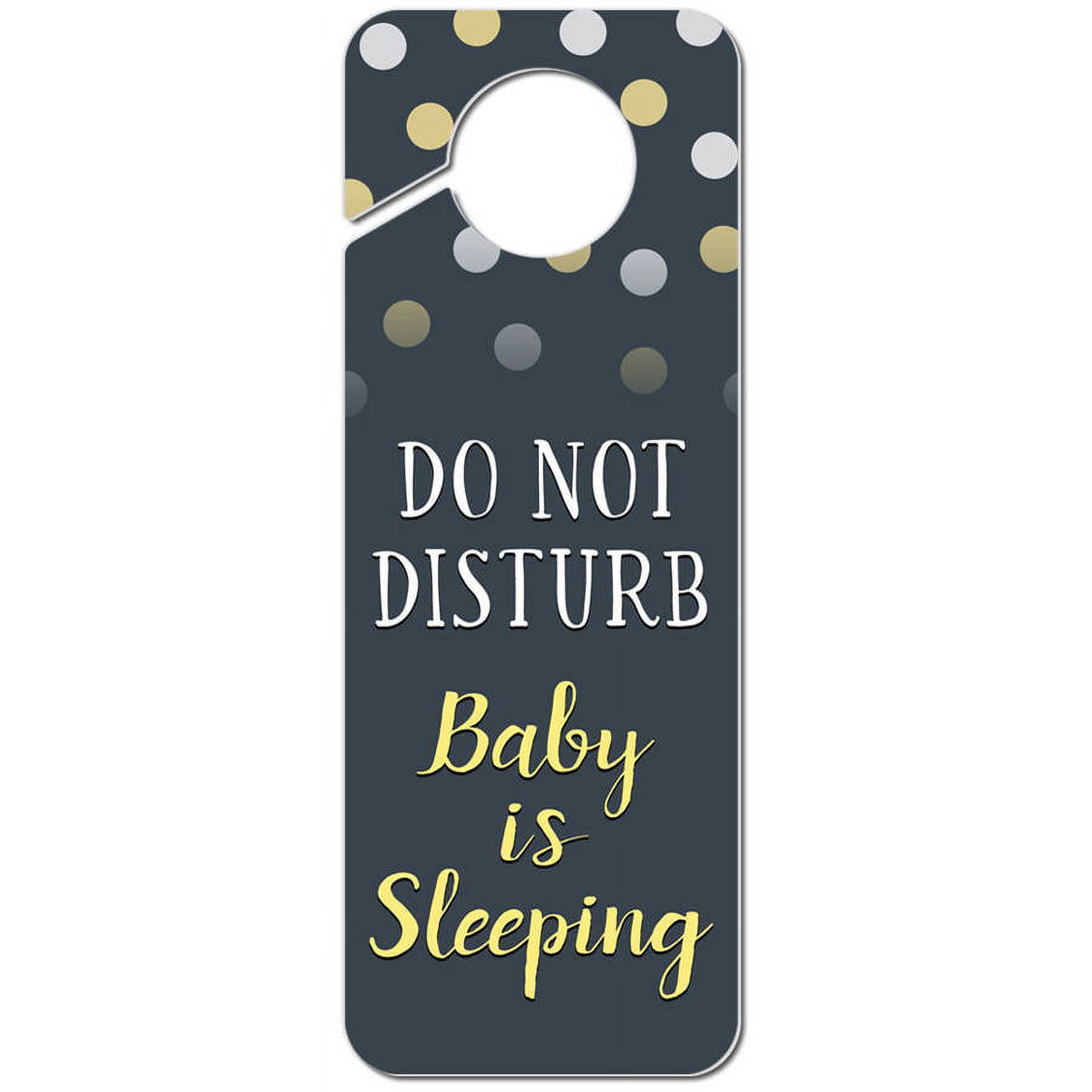 Do Not Disturb Baby is Sleeping Yellow Plastic Door Knob Hanger Sign ...