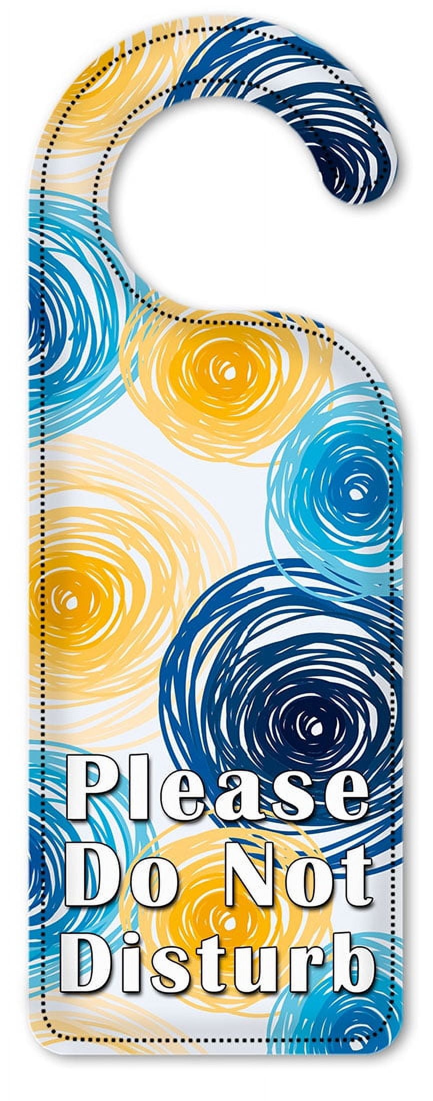 Do Not Disturb Door Knob Hanger Sign - Blue & Yellow Spirals - Walmart.com