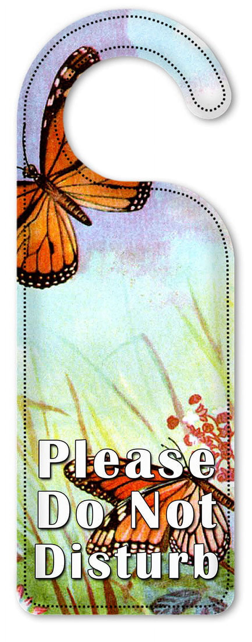 Do Not Disturb Door Knob Hanger Sign - Butterflies and Flowers ...