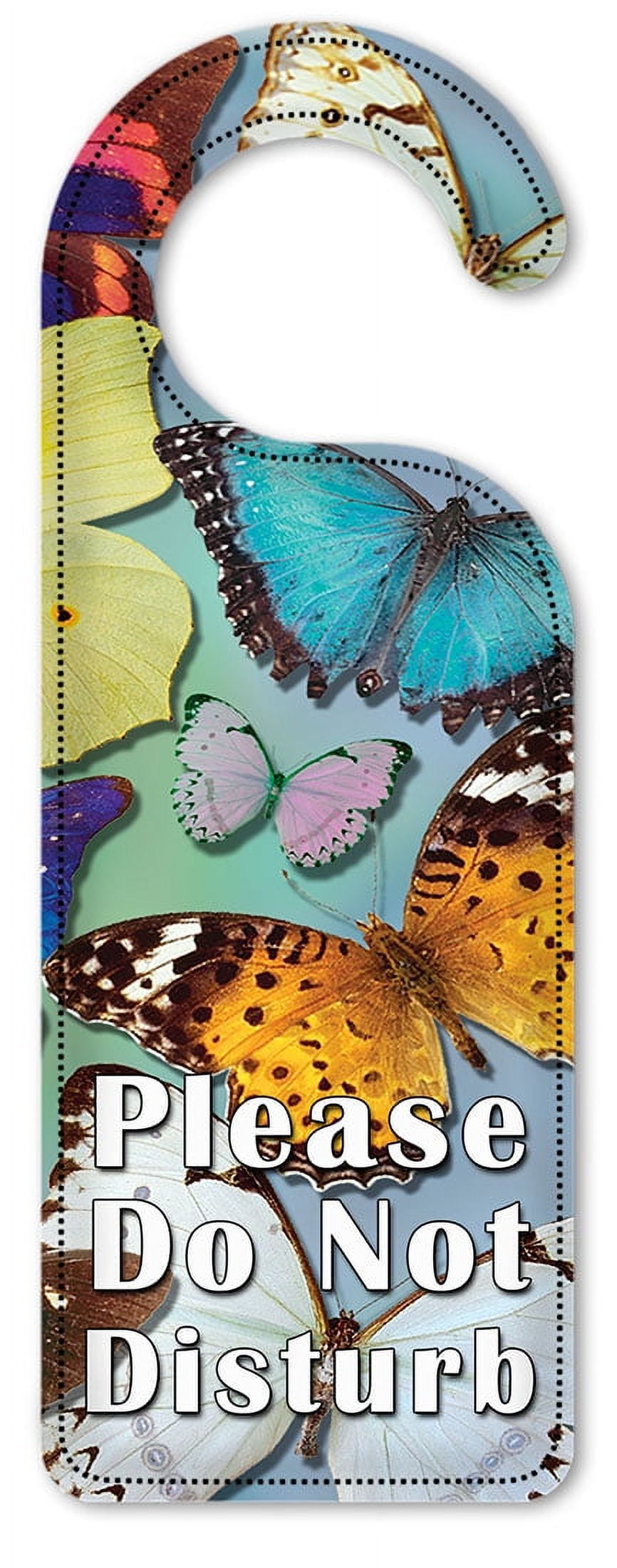 Do Not Disturb Door Knob Hanger Sign - Butterflies on Blue - Walmart.com