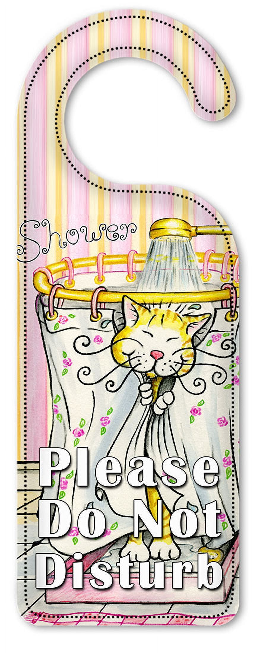 Do Not Disturb Door Knob Hanger Sign - Cat Shower - Walmart.com