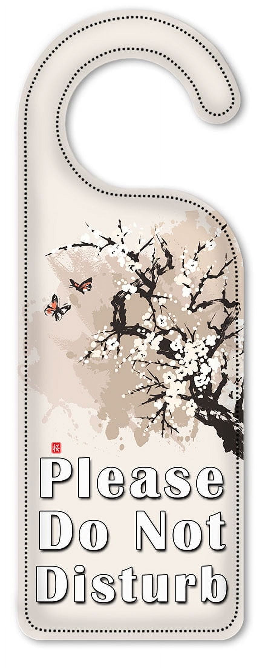 Do Not Disturb Door Knob Hanger Sign - Cherry Blossoms and Butterflies ...
