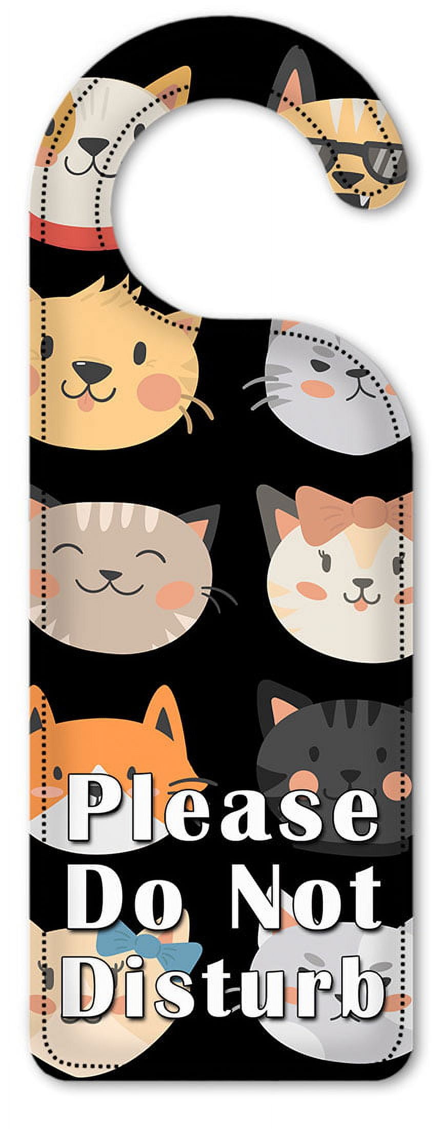 Do Not Disturb Door Knob Hanger Sign - Cute Cat Heads - Walmart.com