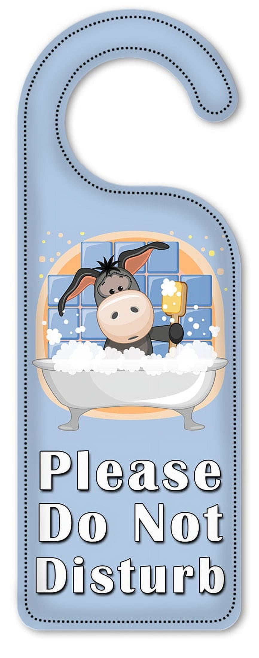 Do Not Disturb Door Knob Hanger Sign - Donkey in Bath - Walmart.com