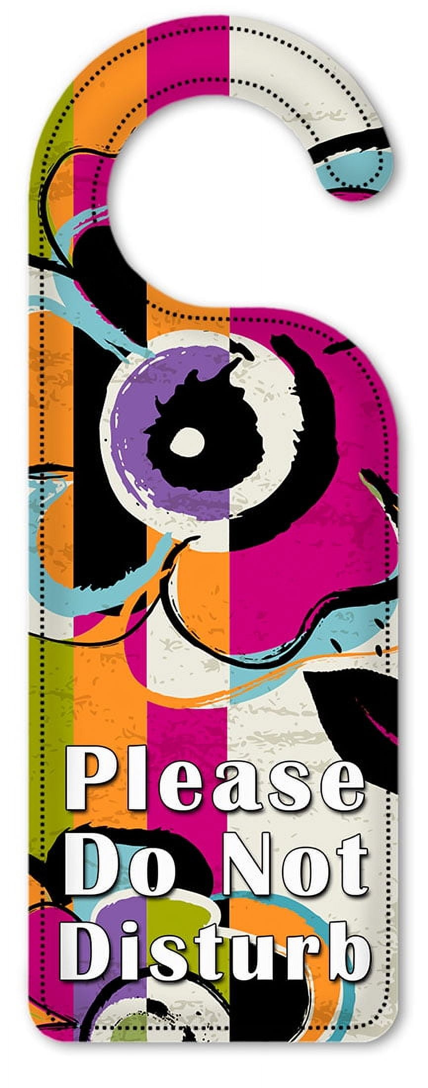 Do Not Disturb Door Knob Hanger Sign - Floral Color Line Art - Walmart.com