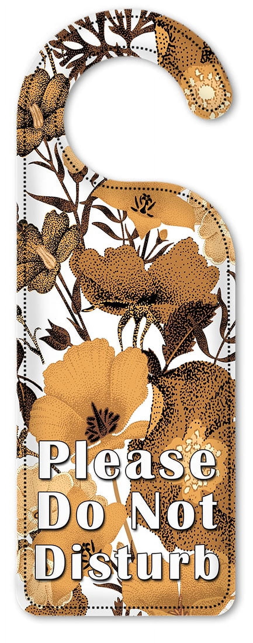 Do Not Disturb Door Knob Hanger Sign - Gold Flowers - Walmart.com