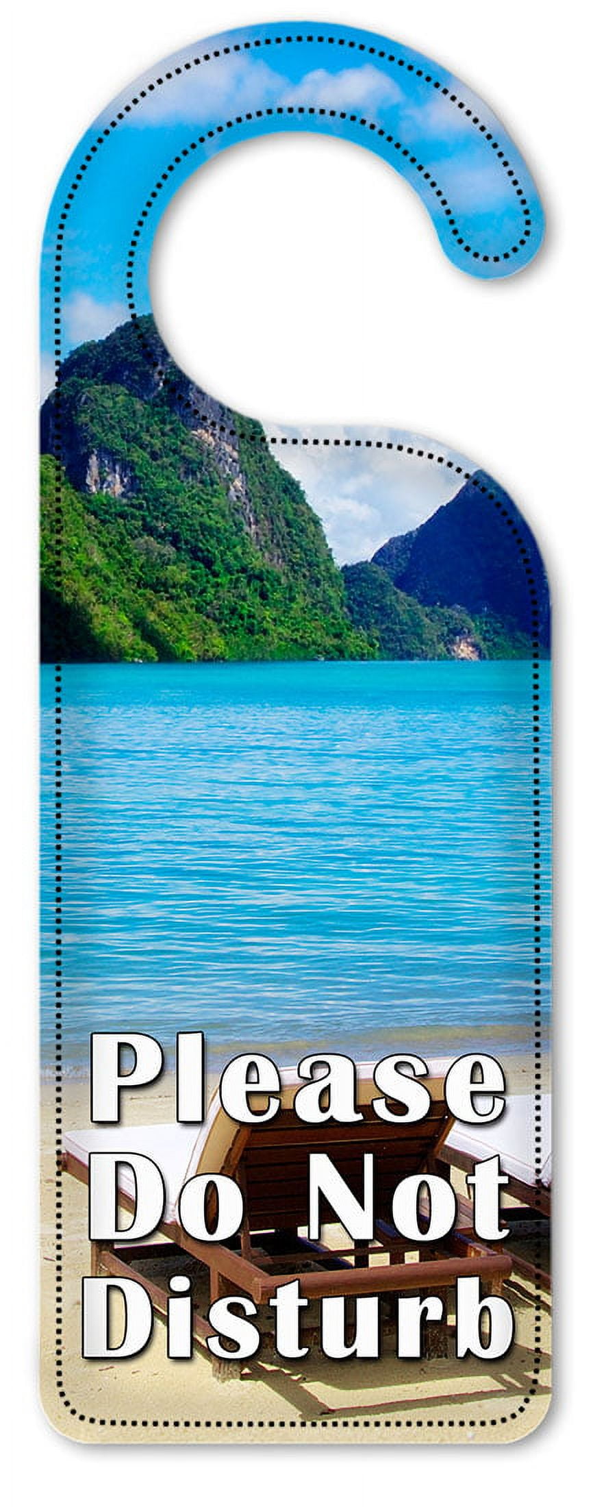 Do Not Disturb Door Knob Hanger Sign - Lounge Chairs on the Beach ...