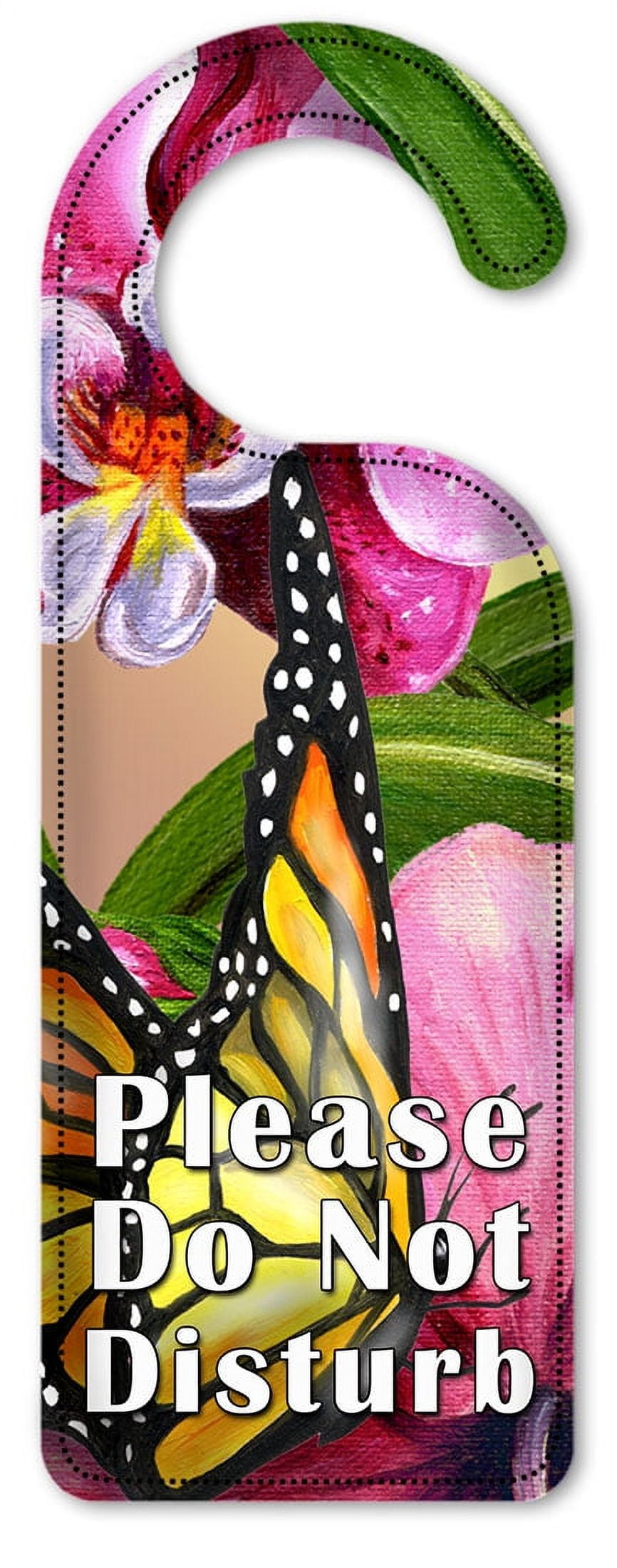 Do Not Disturb Door Knob Hanger Sign - Monarch & Flowers - Walmart.com