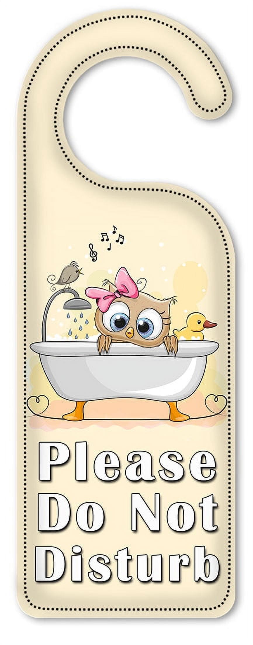 Do Not Disturb Door Knob Hanger Sign - Owl in Bath - Walmart.com